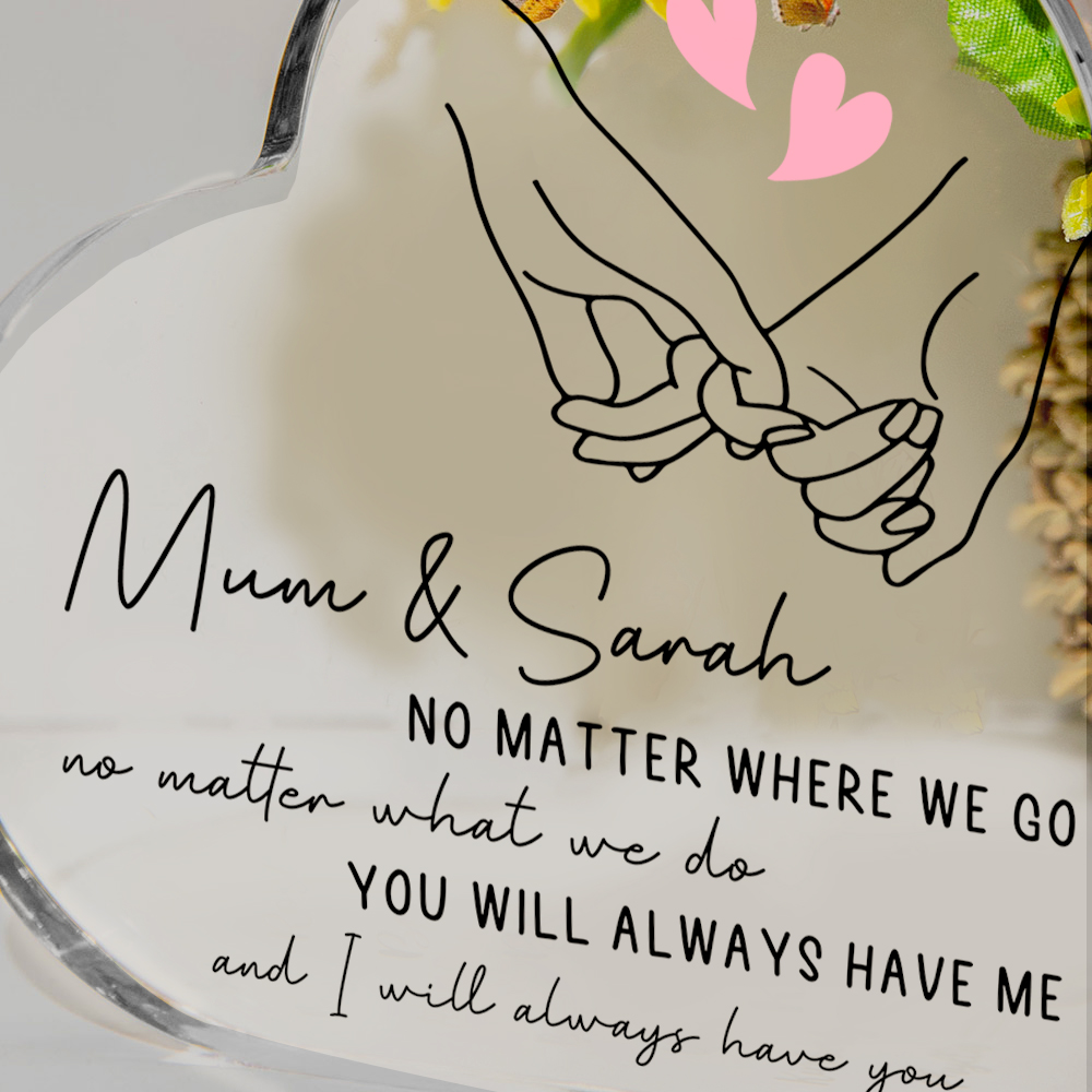 Personalized Mum and Daughter Holding Hands Acrylic Plaque with Text ...