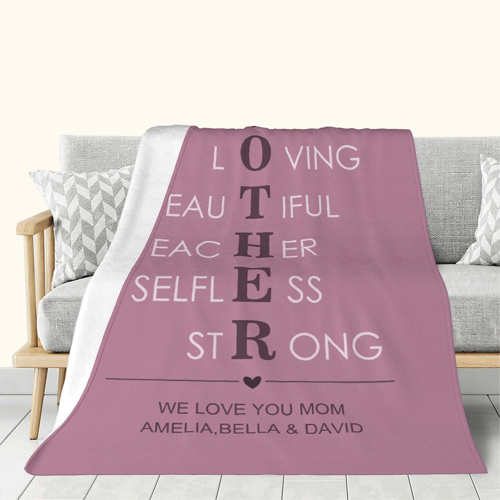 Personalized Mother Acronym Fleece Name Blanket Mother's Day Birthday ...