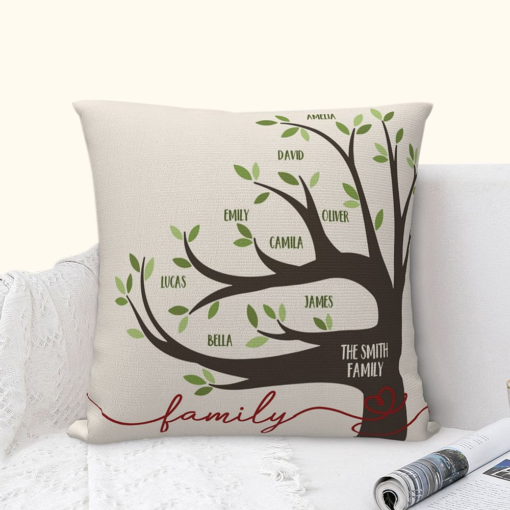 Personalized Family Tree Throw Pillow Cover with 1-22 Names Mother's ...