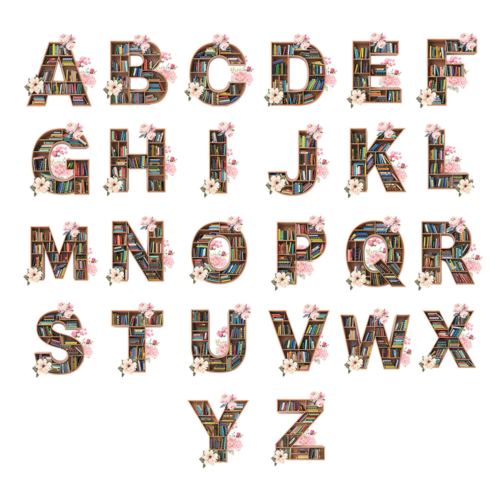 Personalized Bookshelf Alphabet Letter Ceramic Coffee Mug with Name ...