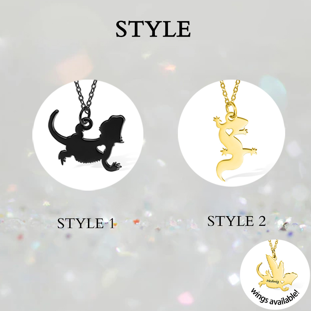 Personalized Engraving Bearded Dragon Pet Lizard Pendant Necklace ...