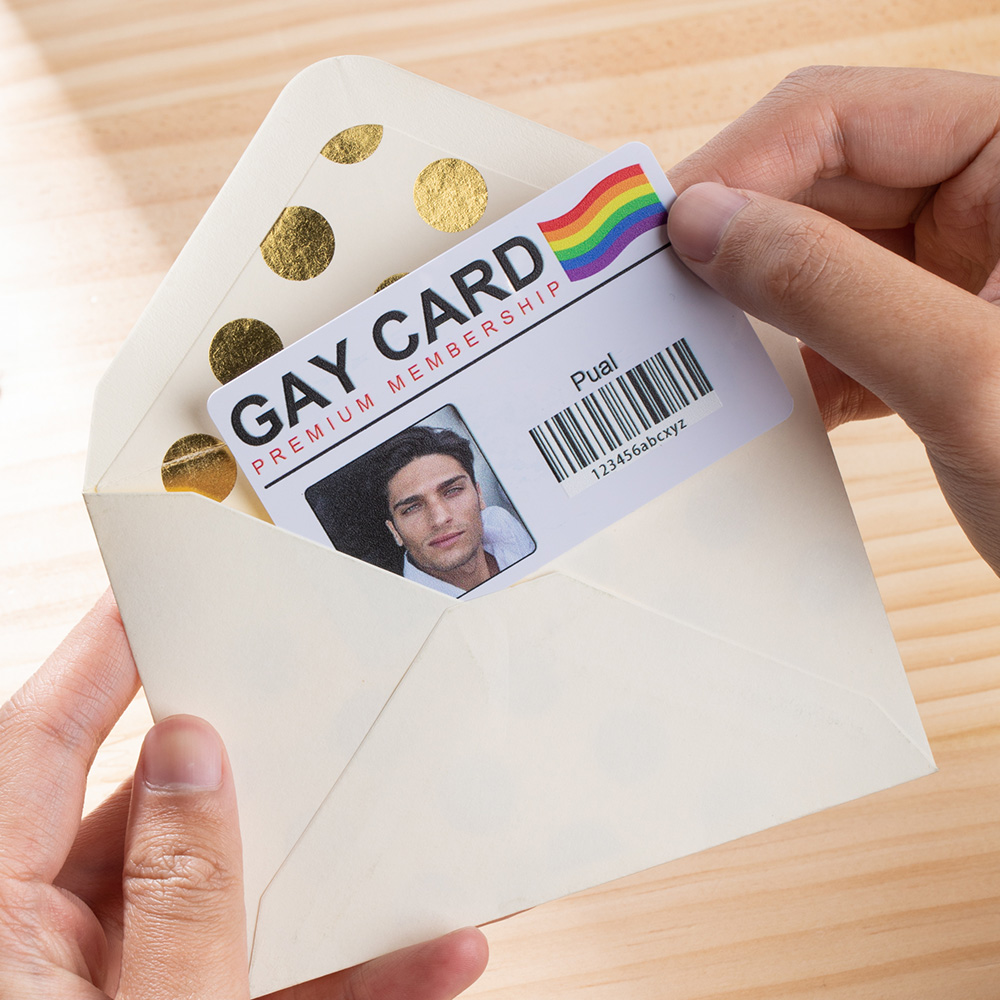 Personalized Premium Membership Photo Gay Identity Card with Name and Gift Bag Rainbow Community ...