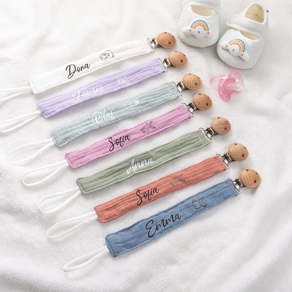 Personalized Cute Animal Pacifier Strap Clip with Name Birthday Baby ...