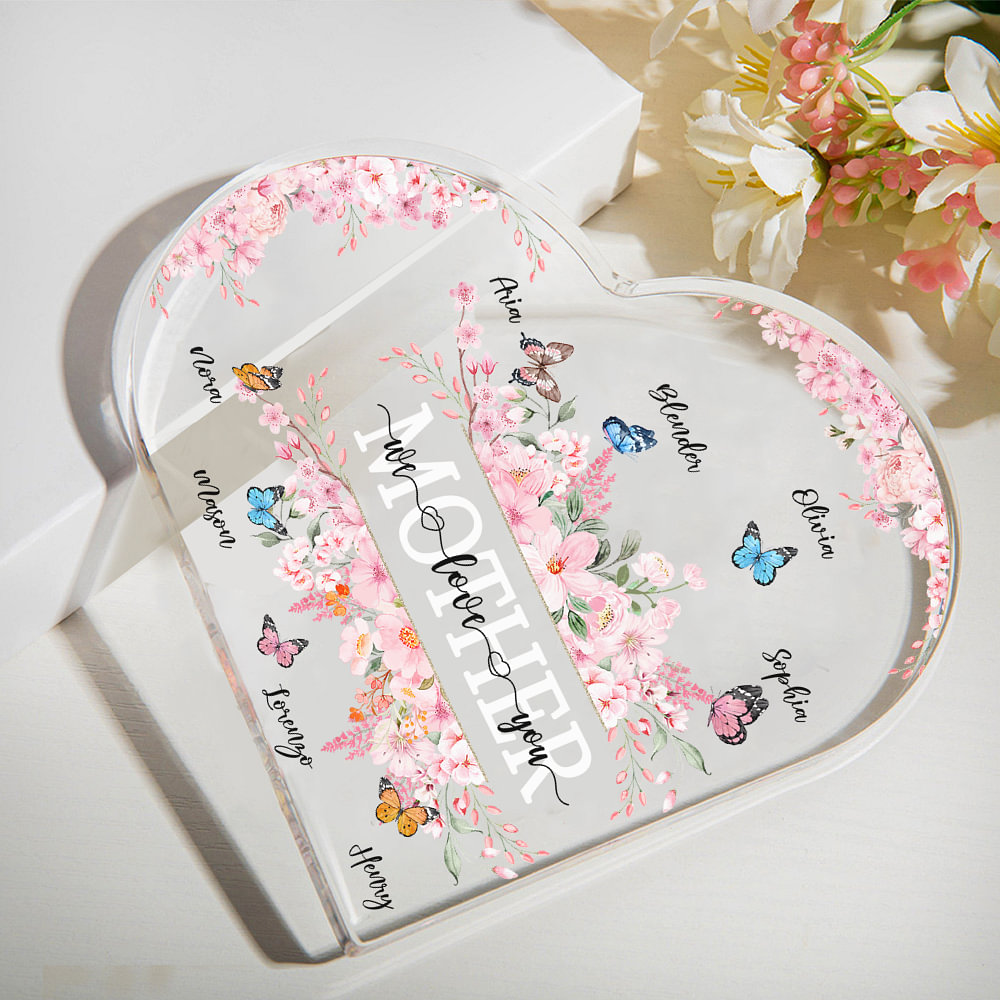 Personalized Birth Flower Acrylic Heart Plaque with CAJJ240355 |Callie ...