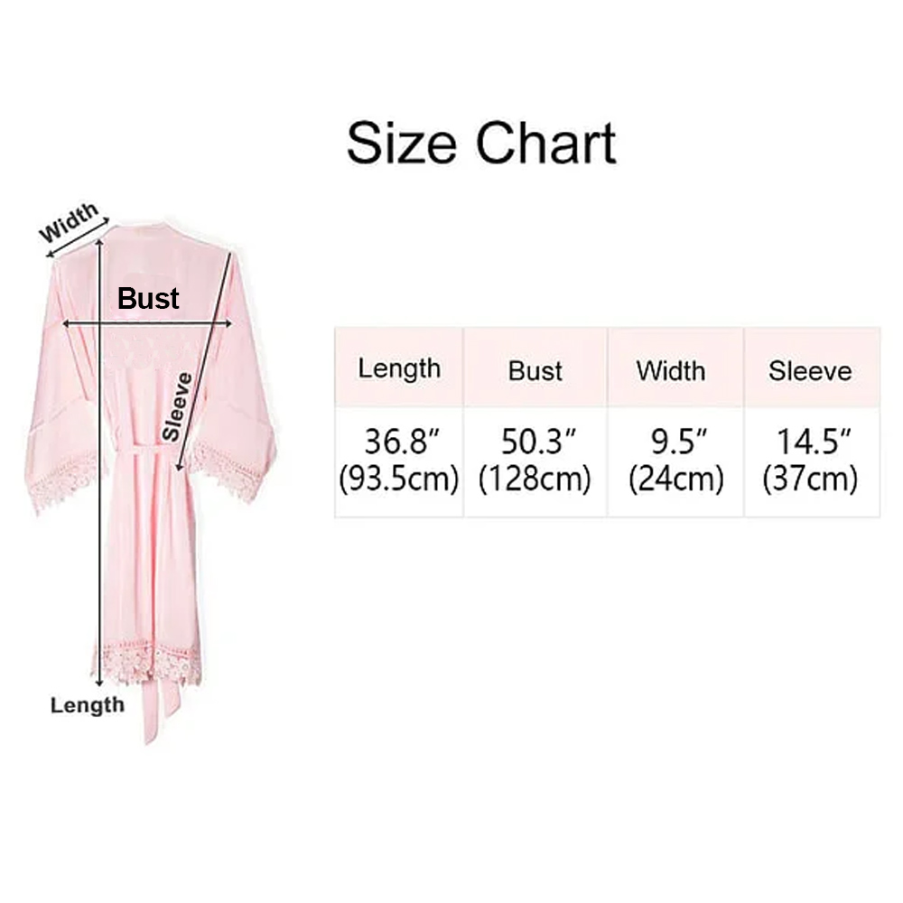 Personalized Watercolor Birth Flower Satin Robe with Lace Trim and Name ...