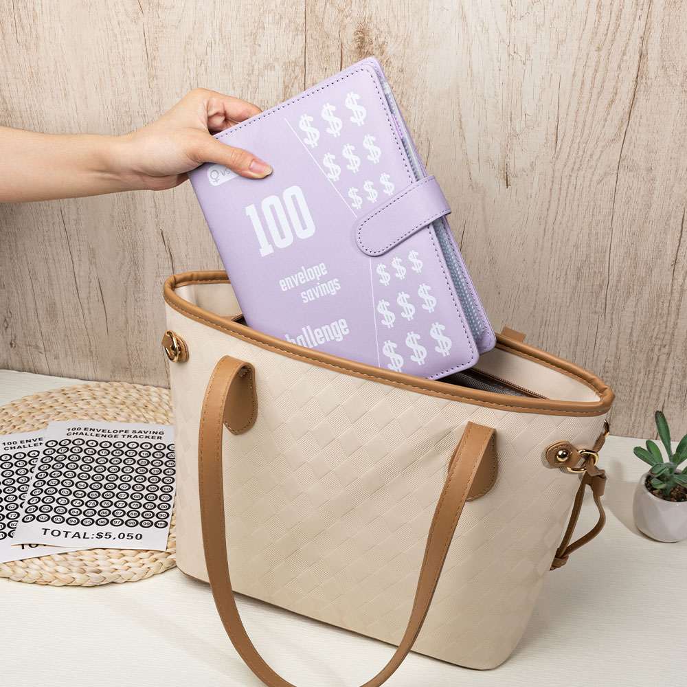 Personalized 100 Envelopes Money Saving Challenge Leather Binder with ...