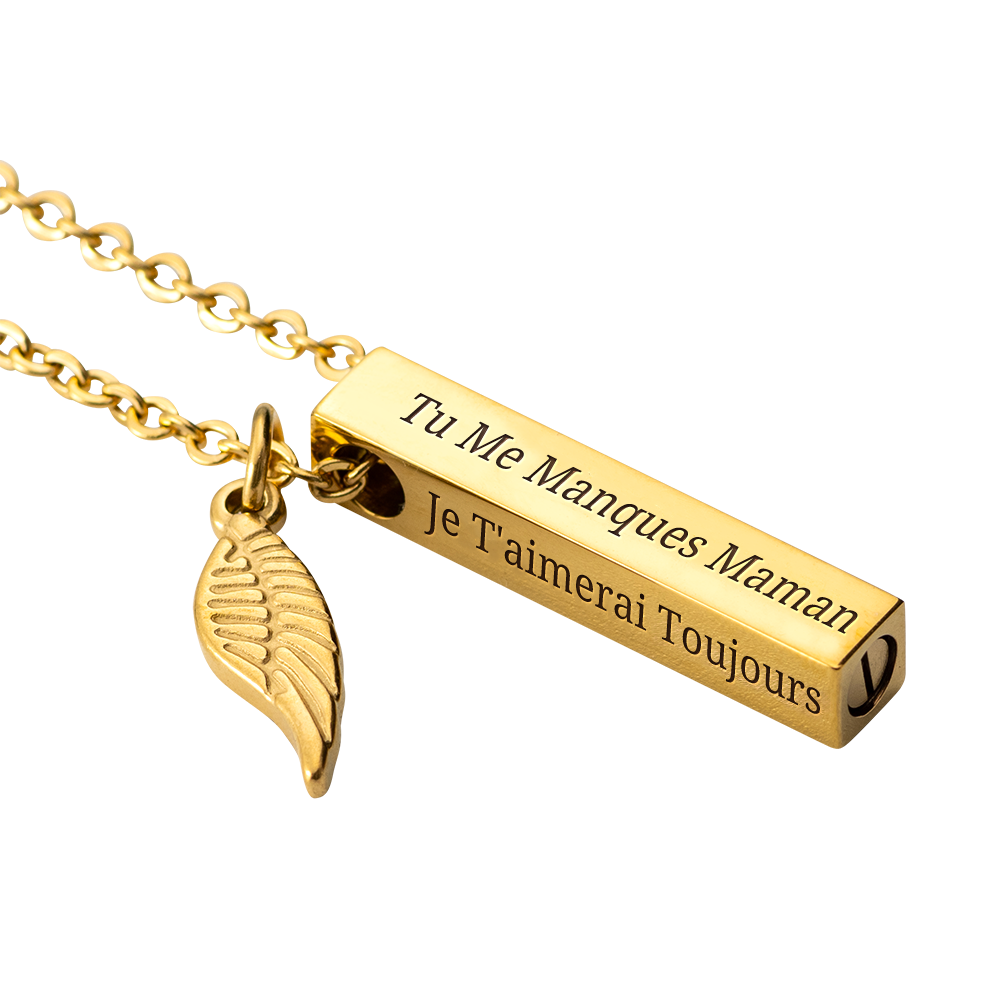 Collier Commémoratif Pendentif Personnalisé avec Texte Barre Urne de ...