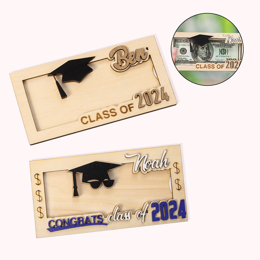 Personalized Laser-Cut Graduation Wooden Cash Holder Money Gift for ...
