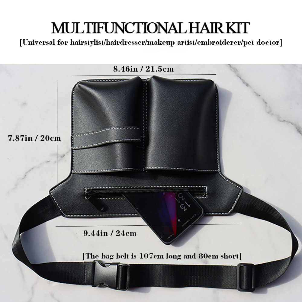 Personalized Multi-Compartment Leather Hairdressing Scissors Waist Bag ...