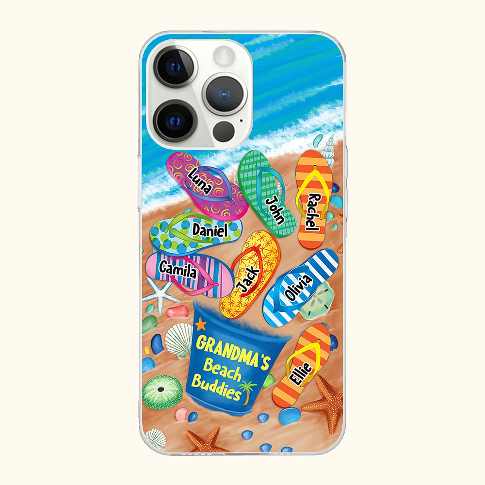 Personalized Grandma's Beach Buddies Flip Flop Phone Case for iPhone ...