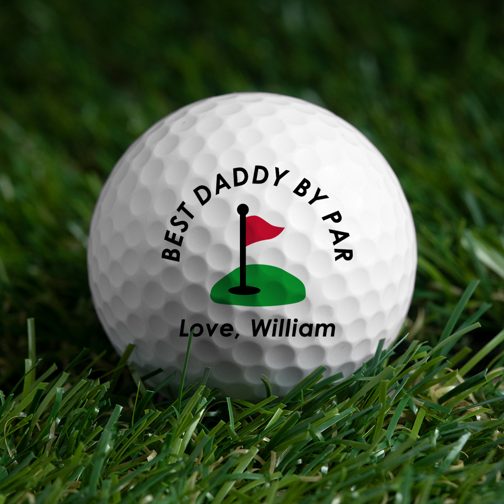 Personalized Best Husband Father By Par Flag Pattern Golf Ball with ...