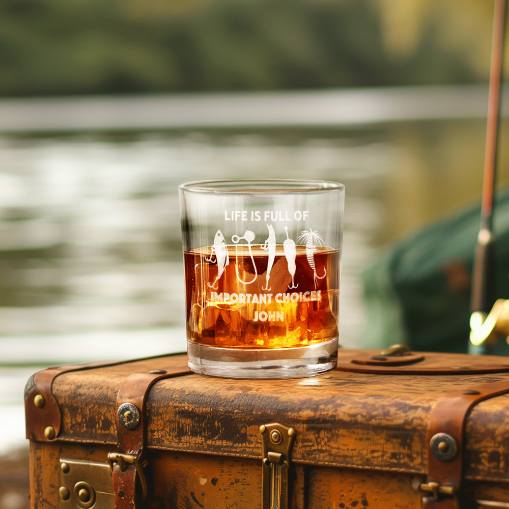 Personalized Life Is Full of Important Choices 10oz Fishing Whiskey ...