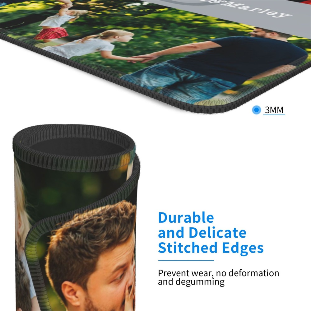 Personalized 6 Photos Non-slip Mouse Pad with Name and Text Father's ...