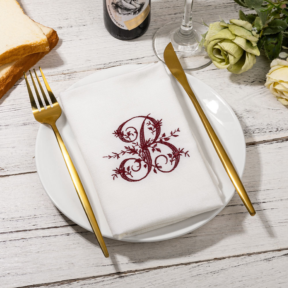 Personalized Monogram Linen Napkin with Embroidered Initial Mother's ...