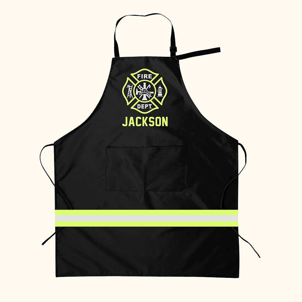 Personalized Waterproof Reflective Firefighter Name Apron with Pocket ...