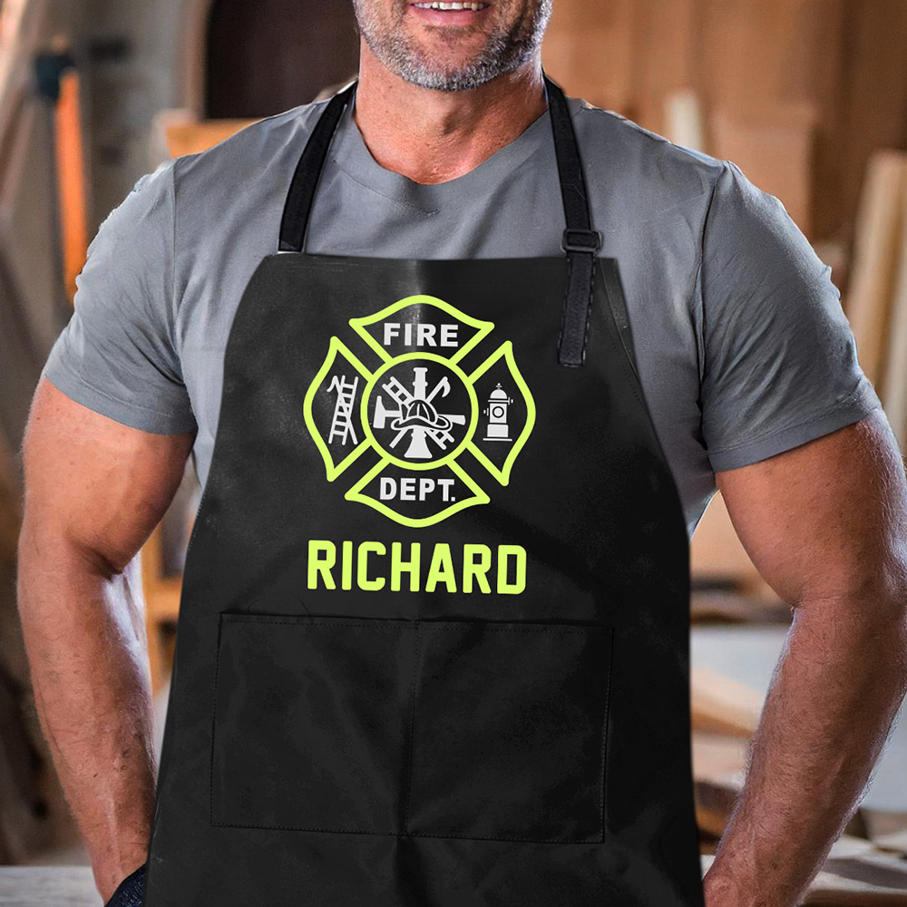 Personalized Waterproof Reflective Firefighter Name Apron with Pocket ...