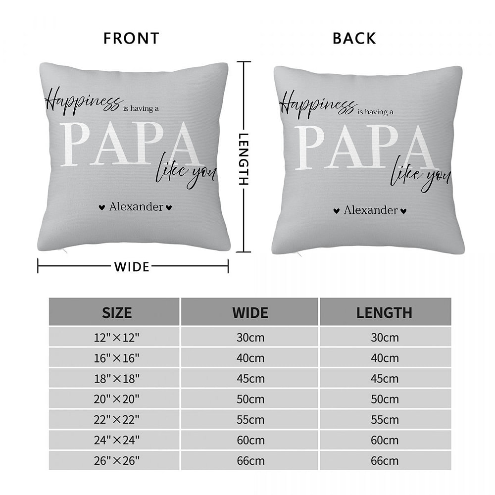 Personalized Happiness Is Having A DAD PAPA Like You Throw Pillow Cover ...