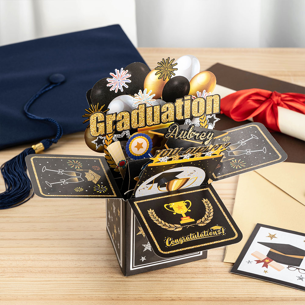 Personalized Handmade 3D Graduation Pop Up Box Card with Money Envelope ...