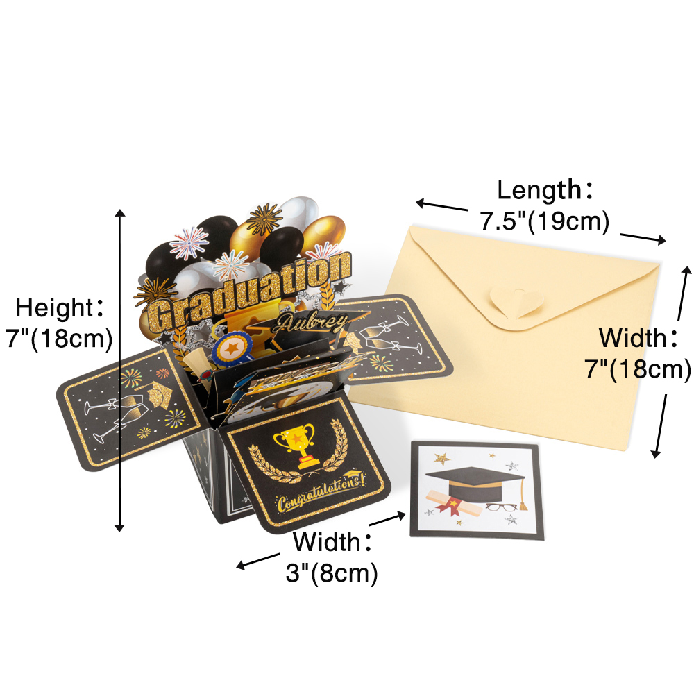 Personalized Handmade 3D Graduation Pop Up Box Card with Money Envelope ...