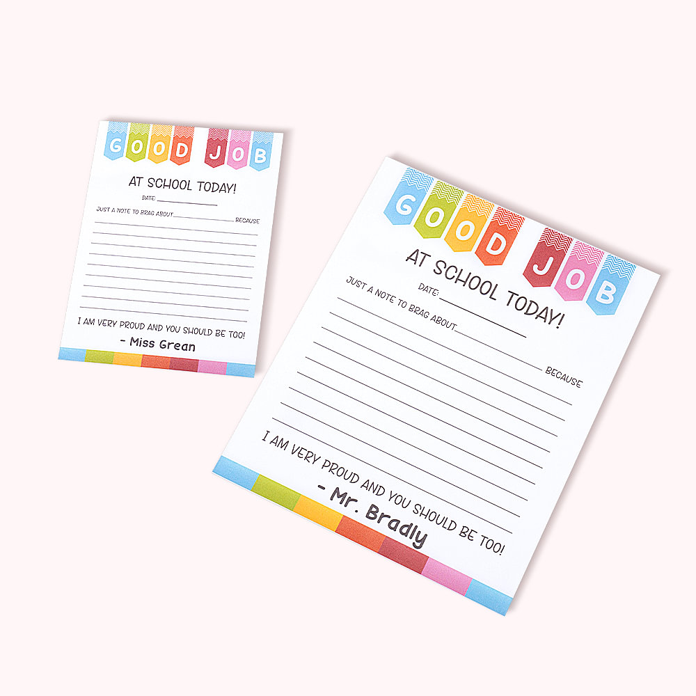 Personalized Colorful At School Today Notepad with Name Teacher’s Day ...