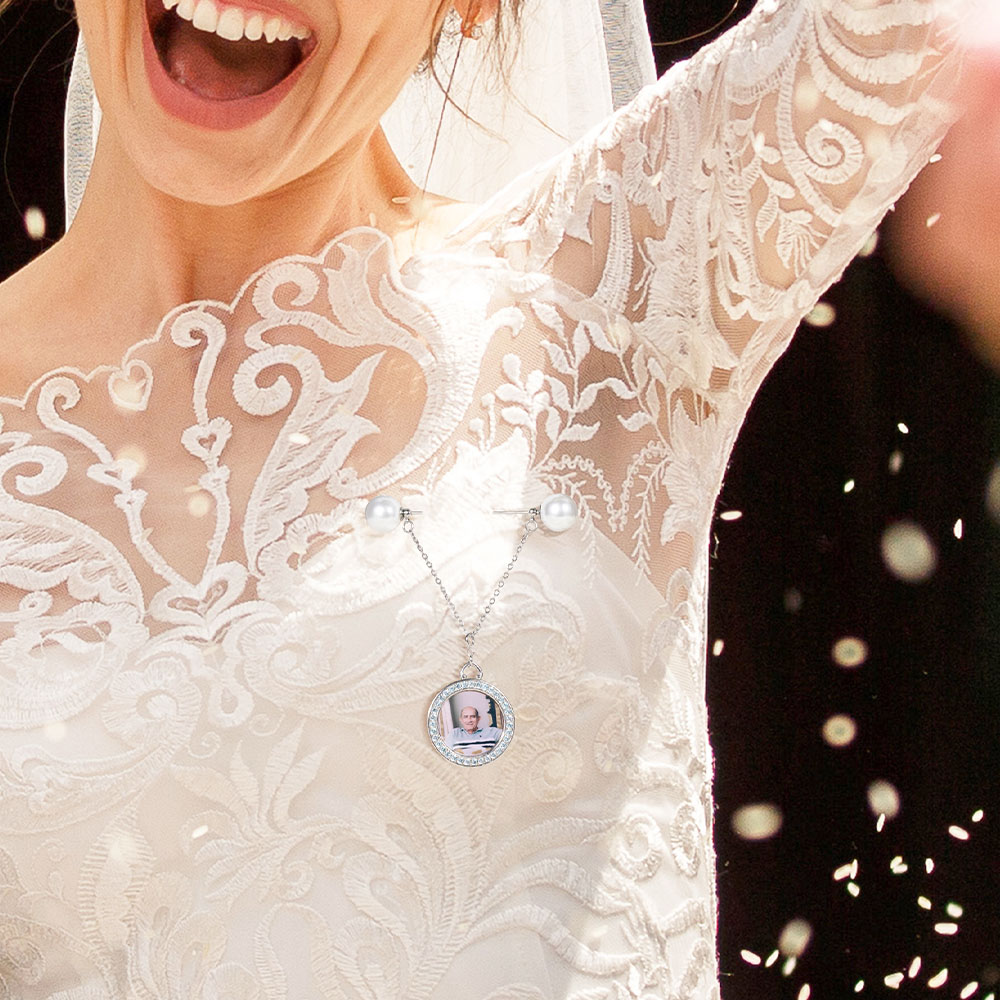 Personalized Pearls Something Blue Old Bridal Bouquet Charm Brooch Pin ...