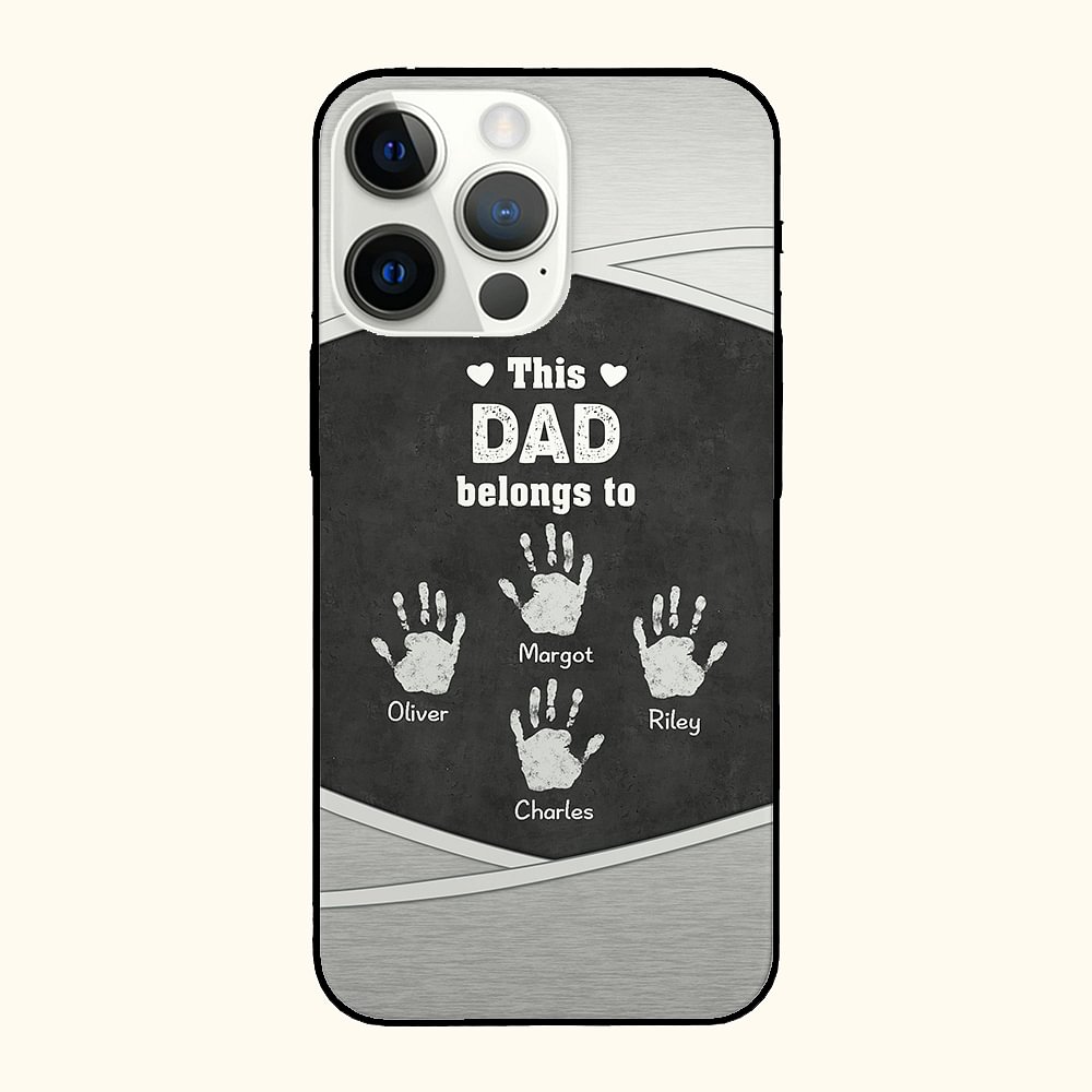Personalized This Dad Grandpa Belongs To Palm Print TPU Phone Case for ...