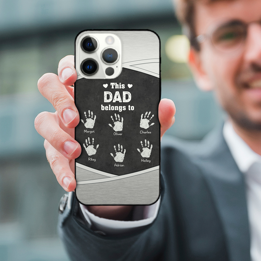 Personalized This Dad Grandpa Belongs To Palm Print TPU Phone Case for ...
