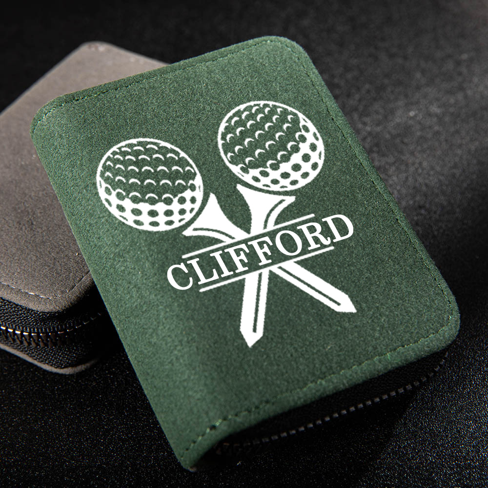 Personalized Compact Alcantara Name Golf Card Holder Wallet with 18 ...