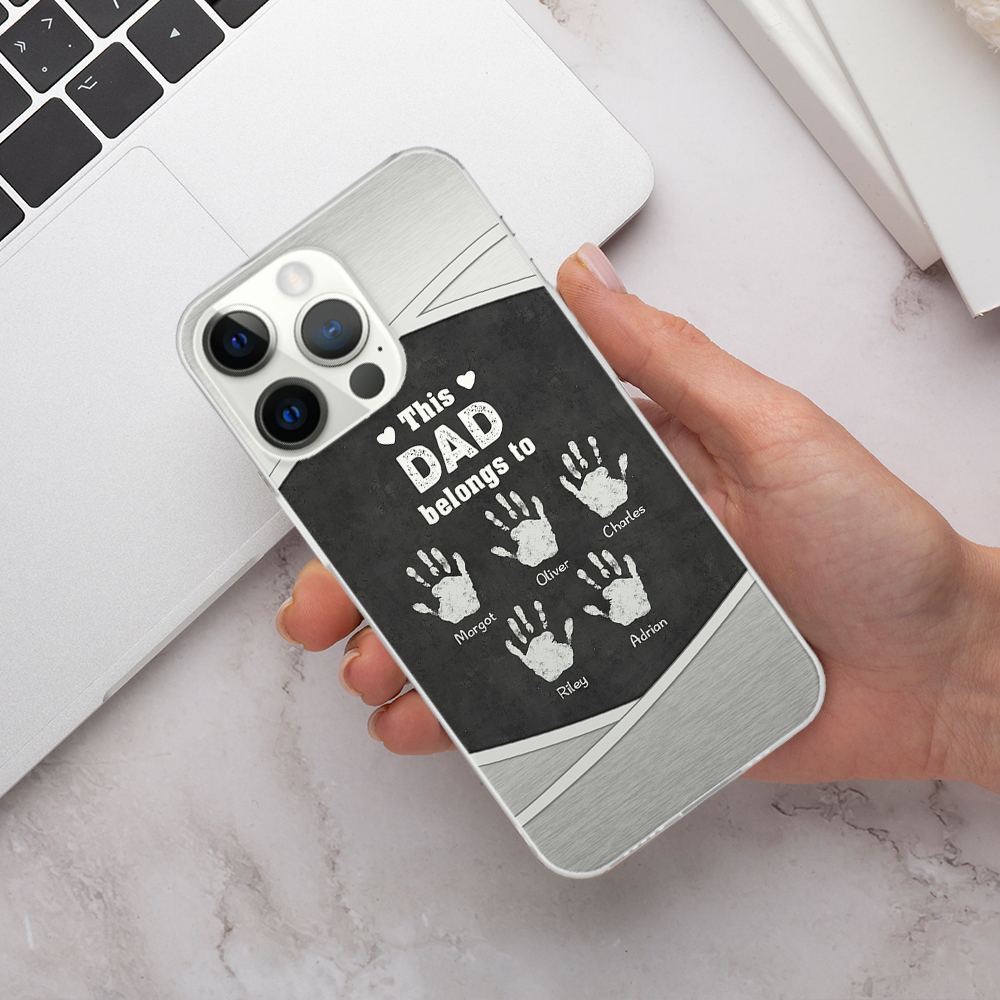 Personalized This Dad Grandpa Belongs To Palm Print TPU Phone Case for ...