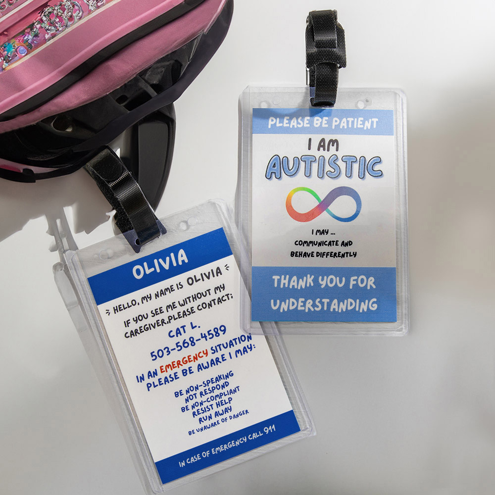 Personalized Autism Emergency Contact Medical Alert ID Card - CALLIE