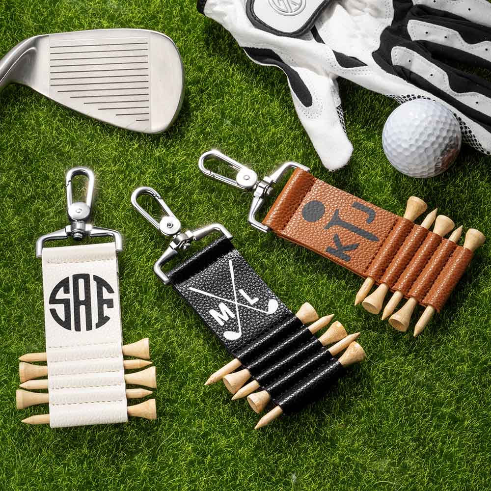 Personalized Monogram Golf Bag Tag Tee Holder with 5 Tees Golf ...