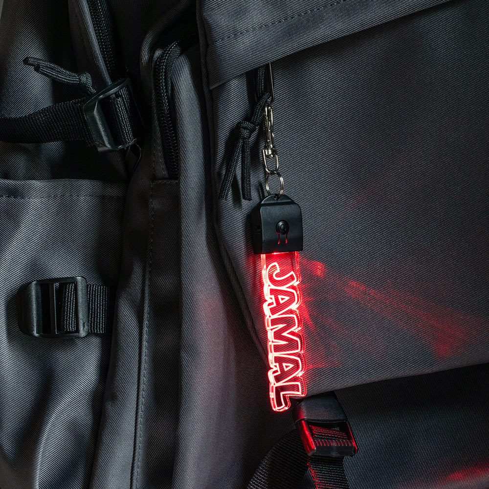 Personalized LED Light Up Acrylic Keychain Bag Tag with Name and 7 ...