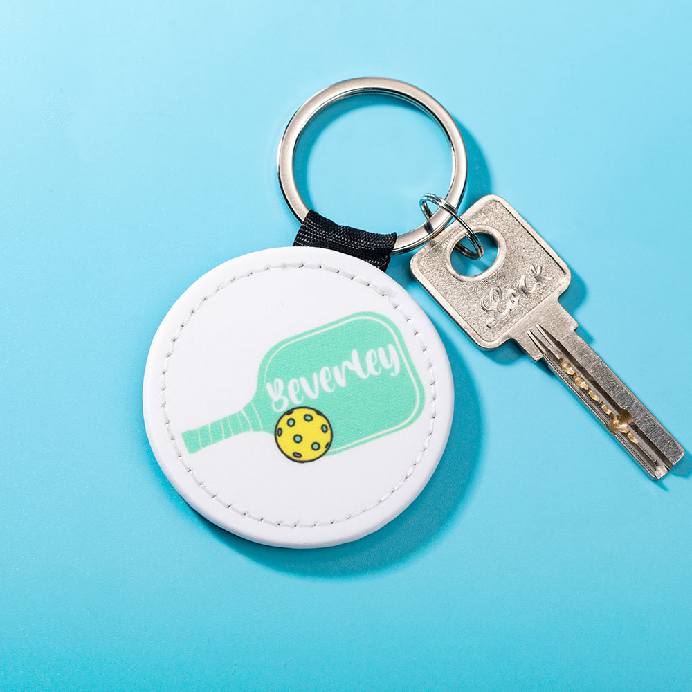 Personalized Multi-color PU Leather Pickleball Keychain with Name ...