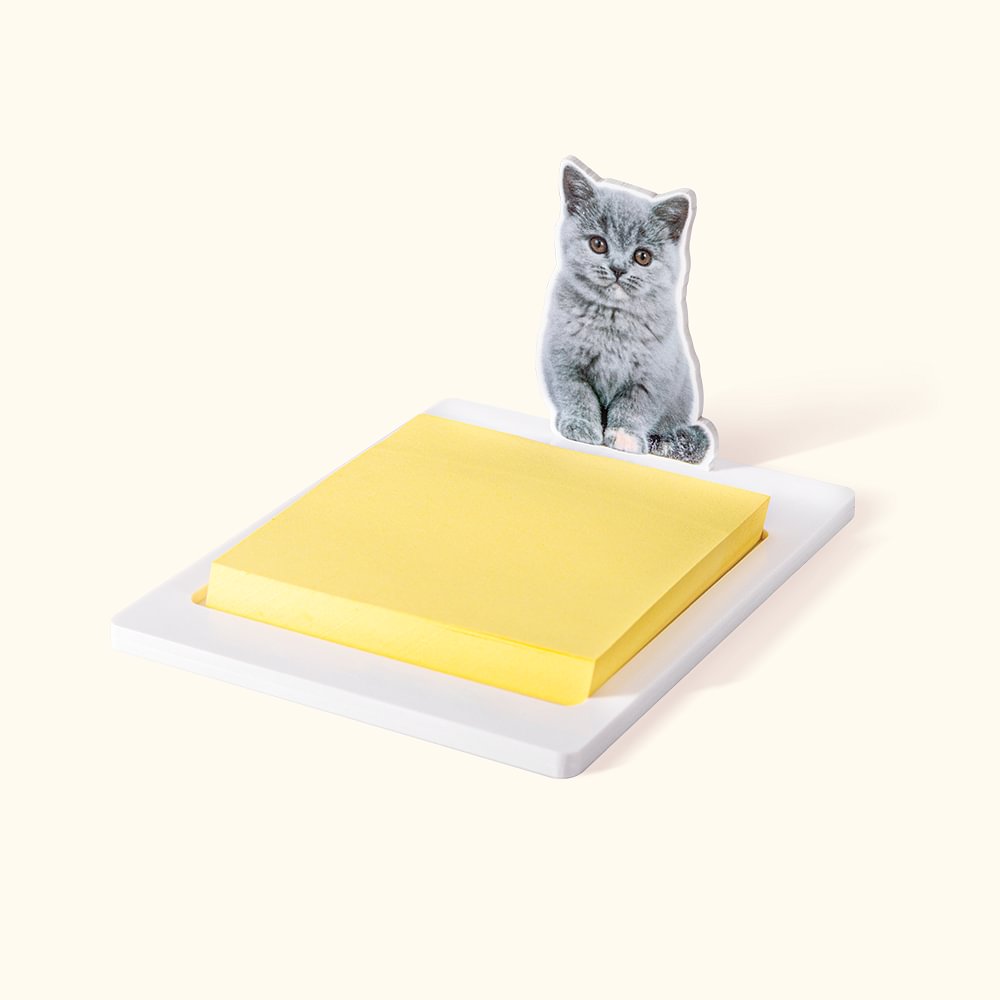 Personalized White Acrylic Sticky Note Holder with 100pcs Sticky Notes ...