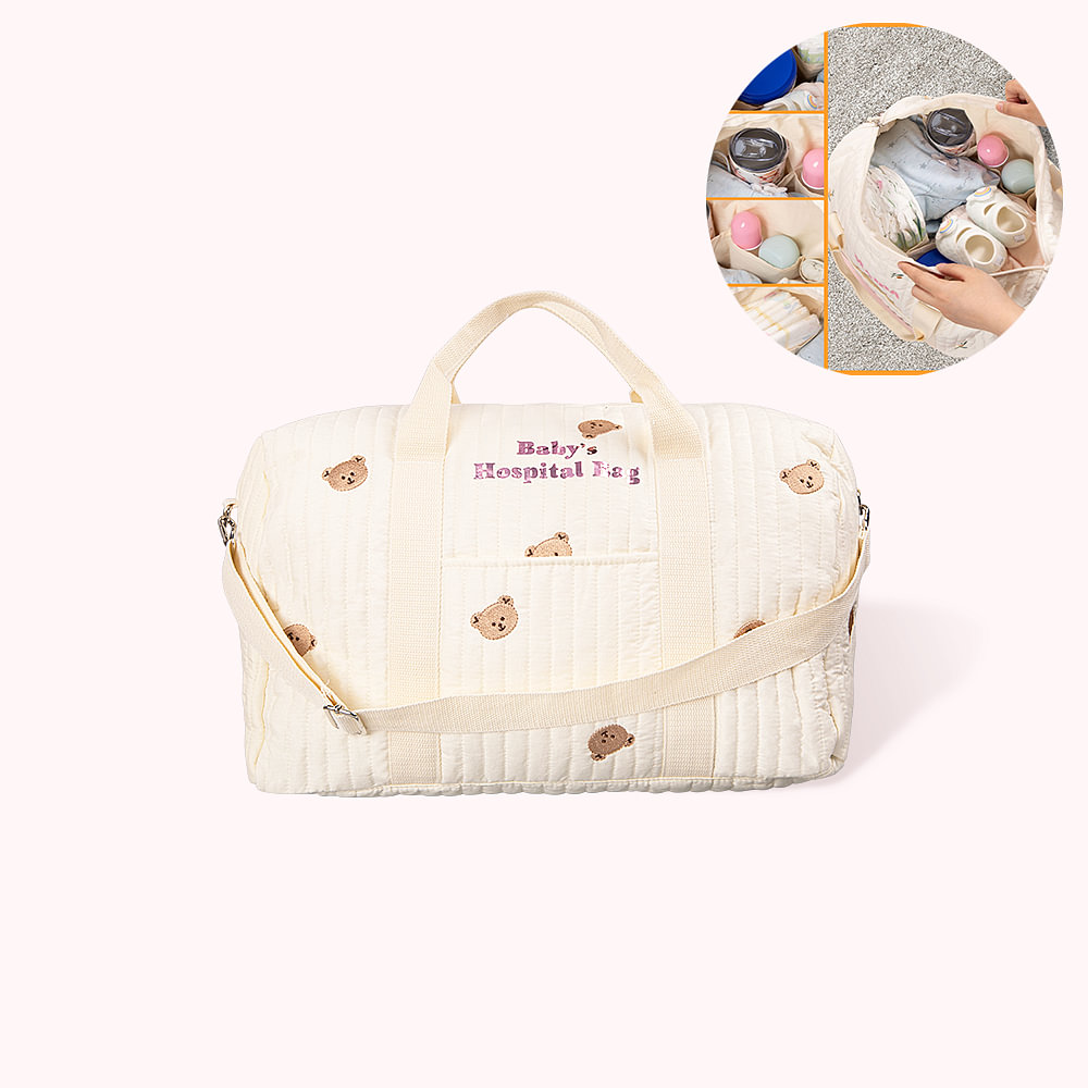 Personalized Soft Embroidery Cute Rabbit Bear Cotton Baby Hospital Bag ...