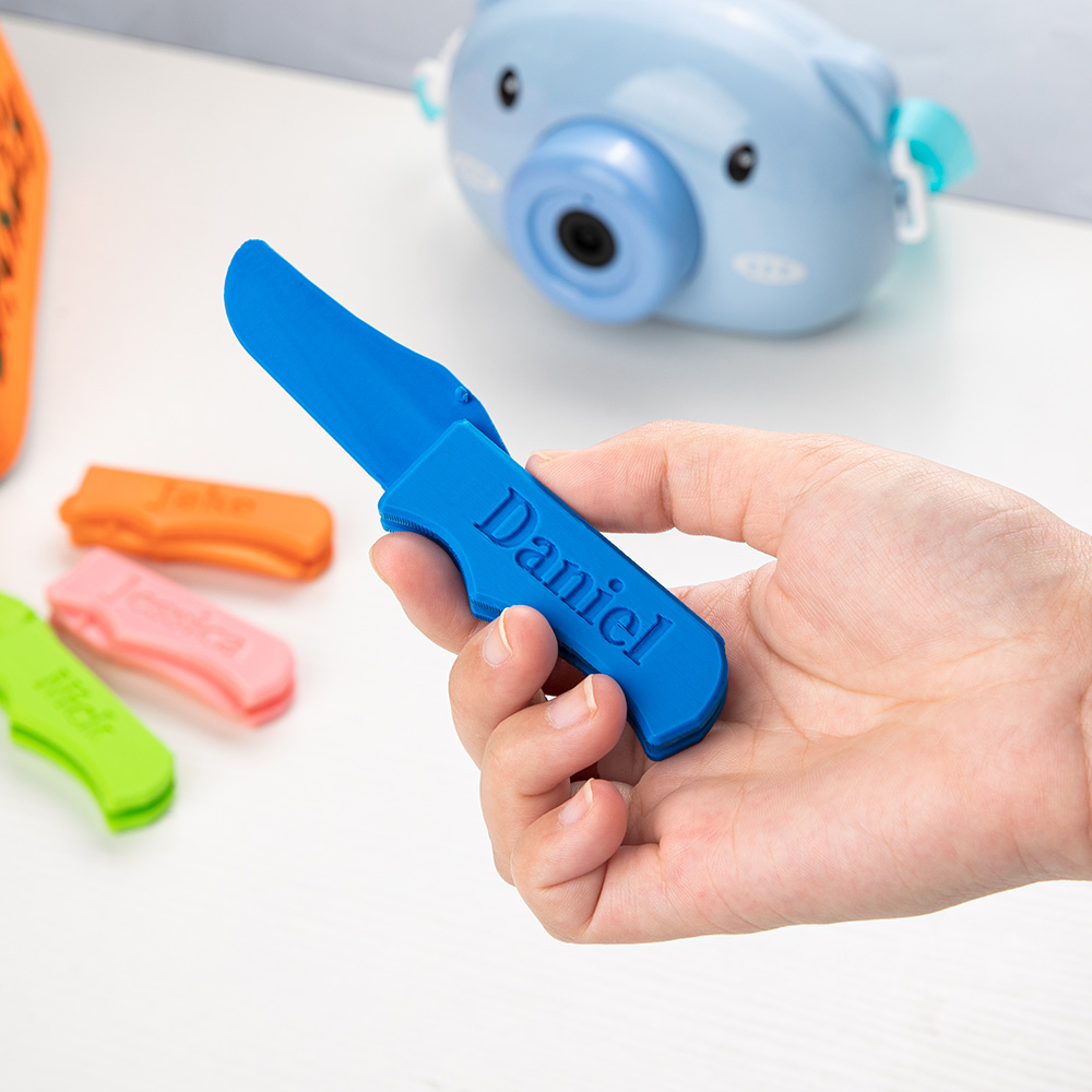 Personalized 3D Print Multicolor Folded Kid Play Knife with Name ...