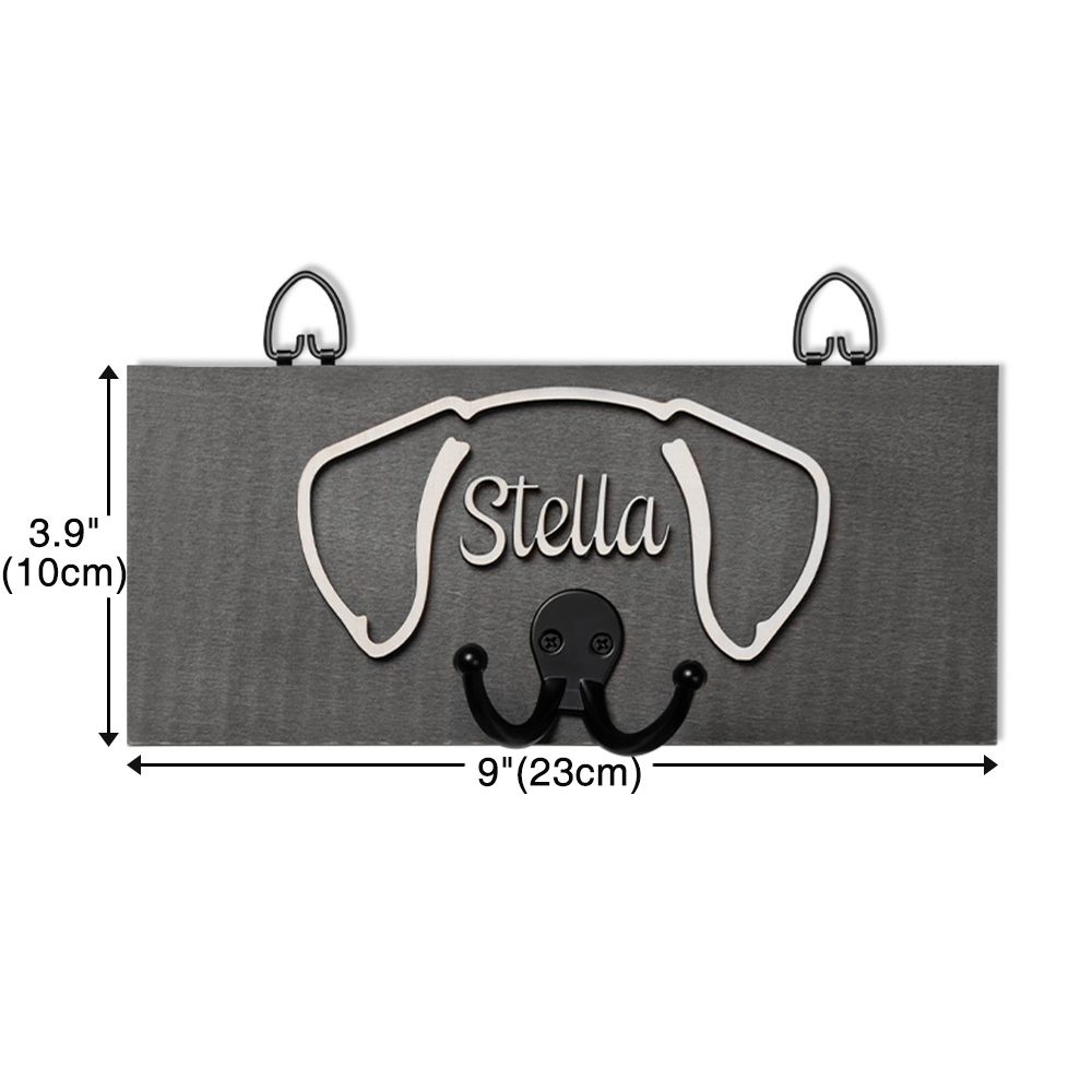 Personalized Dog Leash Holder with Name and Dog Ears Pattern, Dog leash ...