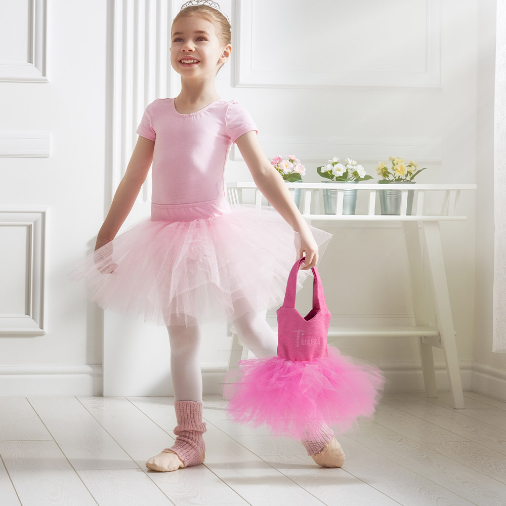Personalized Cute Mini Ballerina Tutu Tote Bag with Glitter Name ...