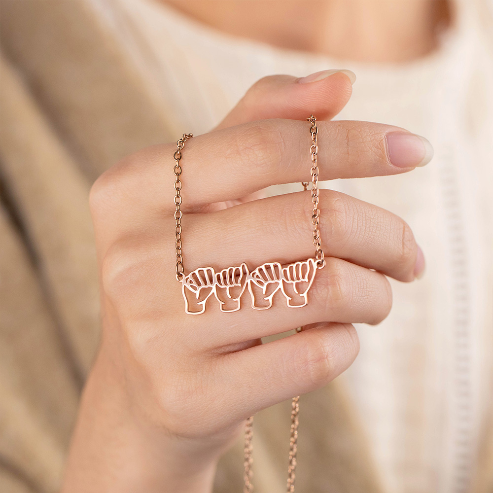 Personalized American Sign Language Necklace with Fingerspelling Name ...