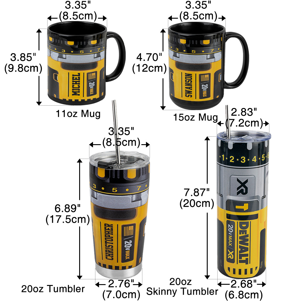 Personalized Mechanic Power Tool Mug 20oz Tumbler Skinny Tumbler with ...