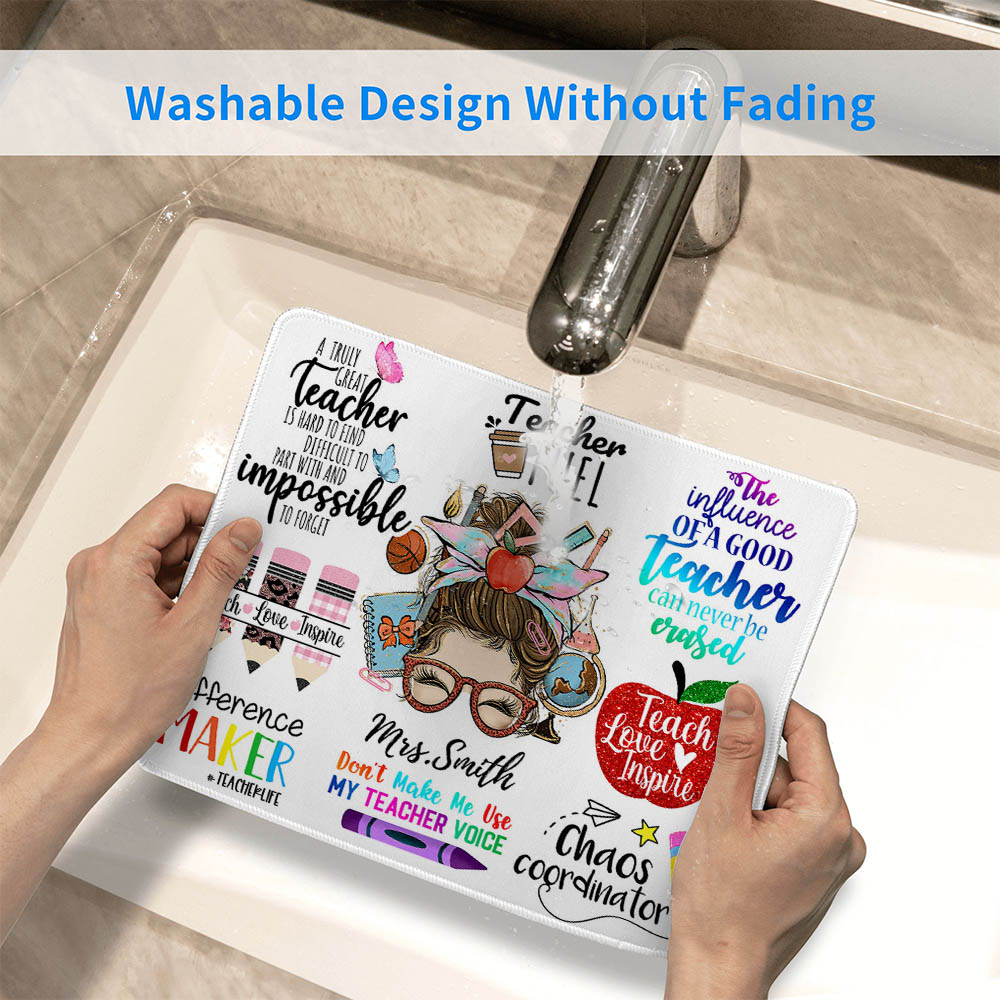 Personalized Fun Cartoon Pencil Apple Teach Love Inspire Non-slip Mouse ...