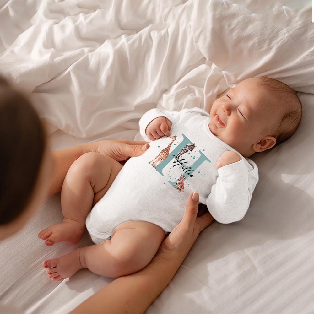 Personalized 100% Cotton Cute Jungle Animal Baby Onesie Kid T-shirt ...