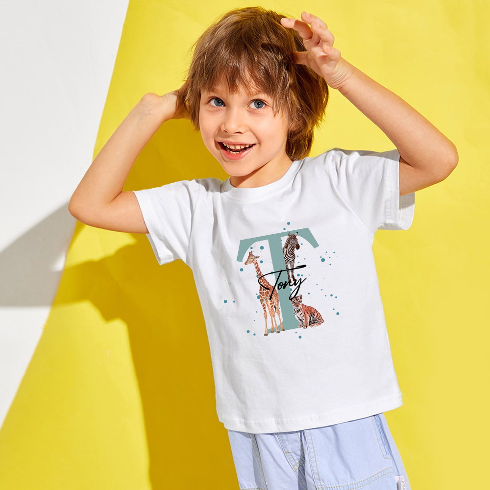 Personalized 100% Cotton Cute Jungle Animal Baby Onesie Kid T-shirt ...