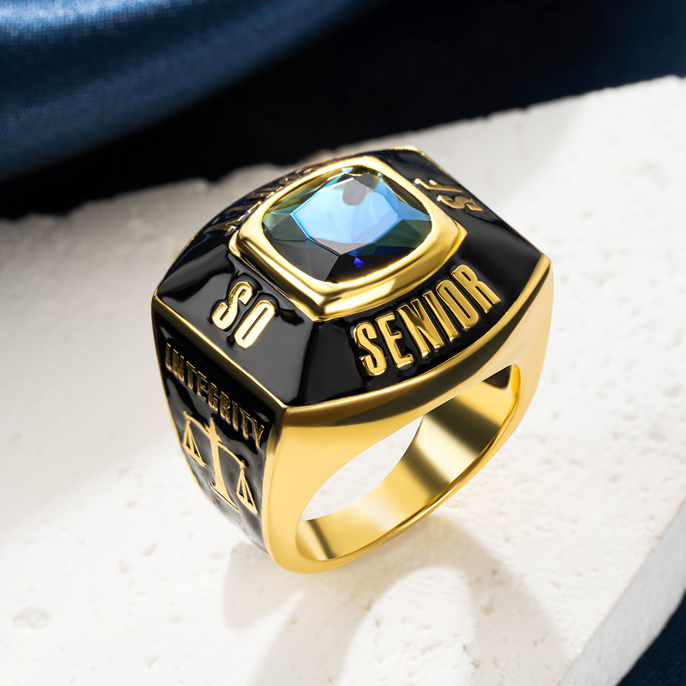 Personalized Championship Style Law Enforcement Police Signet Ring with ...