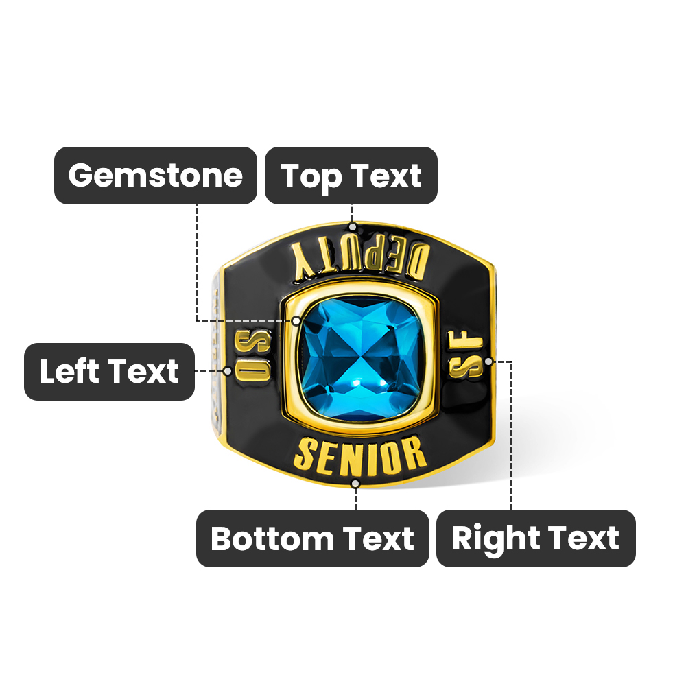 Personalized Championship Style Law Enforcement Police Signet Ring with ...