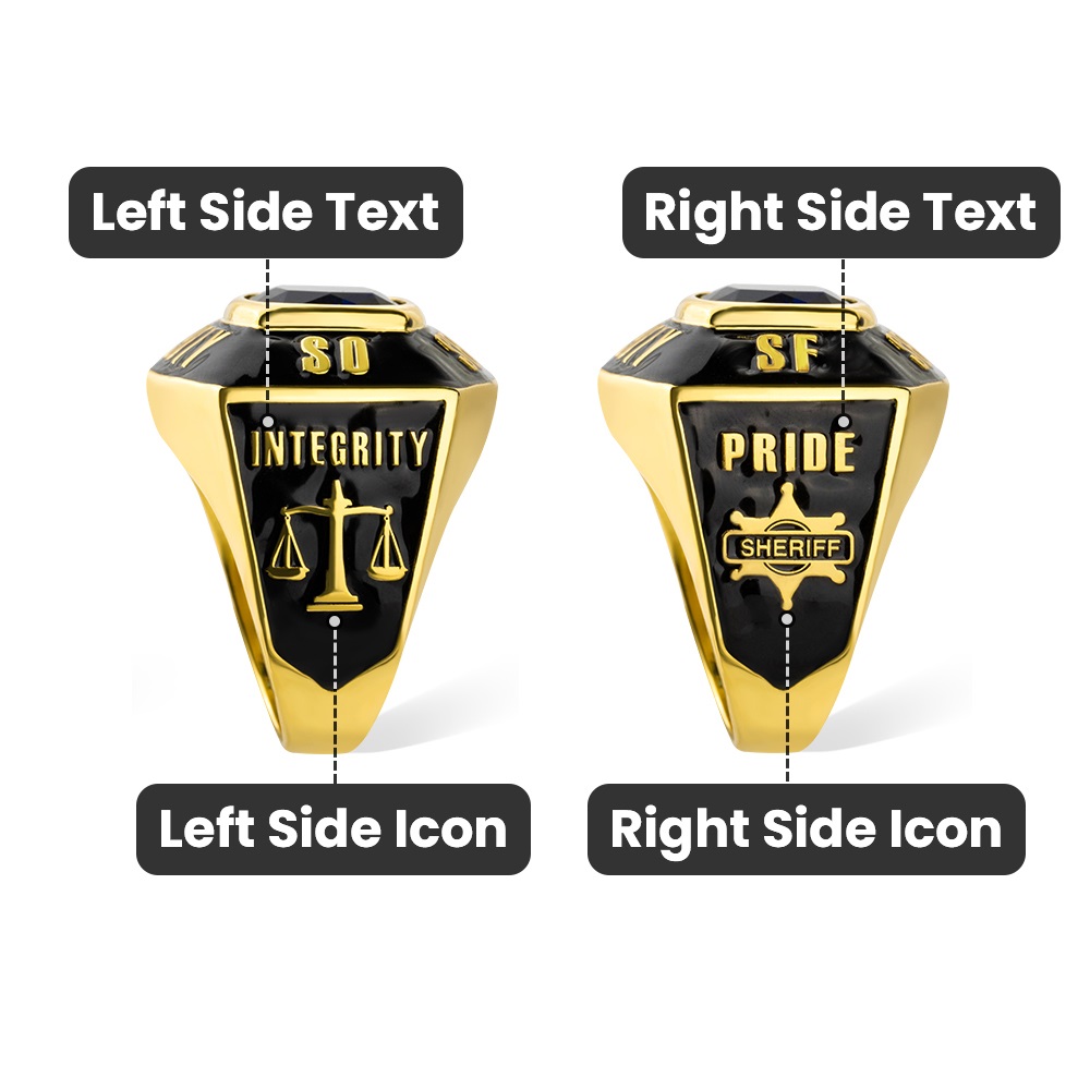 Personalized Championship Style Law Enforcement Police Signet Ring with ...