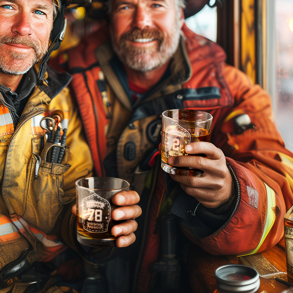 Personalised Engraved Fire Helmet Shield 10oz Whisky Glass with Rank ...