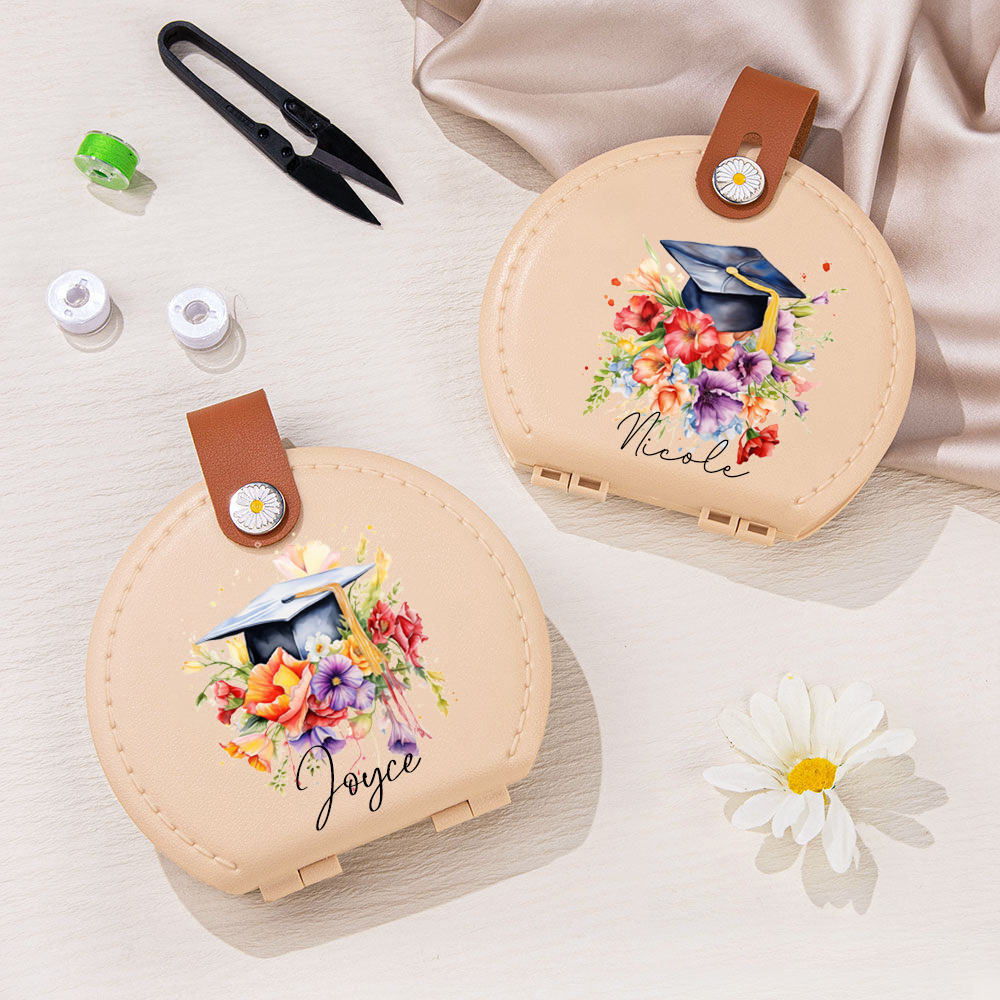 Personalized Bouquet Graduation Cap Portable Sewing Kit Set Storage Box ...