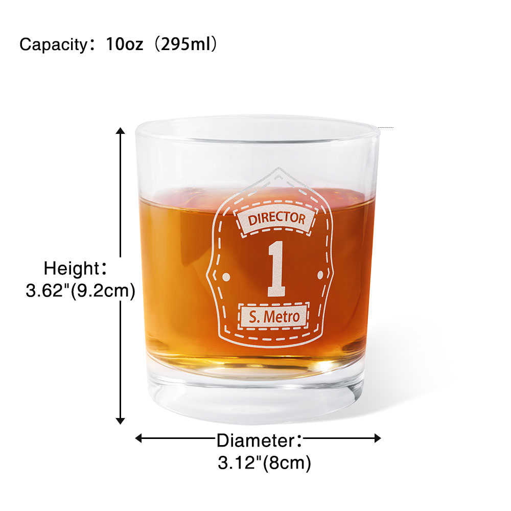 Personalised Engraved Fire Helmet Shield 10oz Whisky Glass with Rank ...