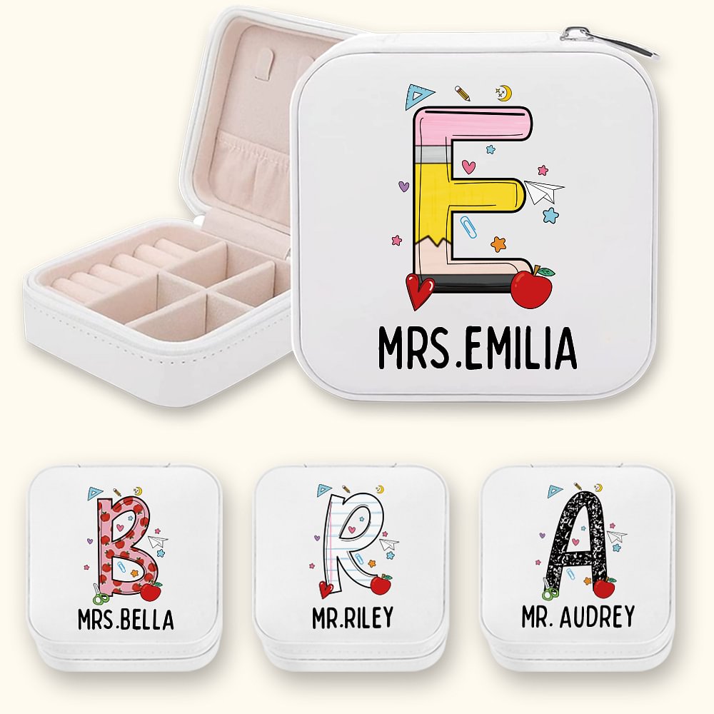 Personalised Graffiti Pencil Apple Portable Jewellery Box with Name ...